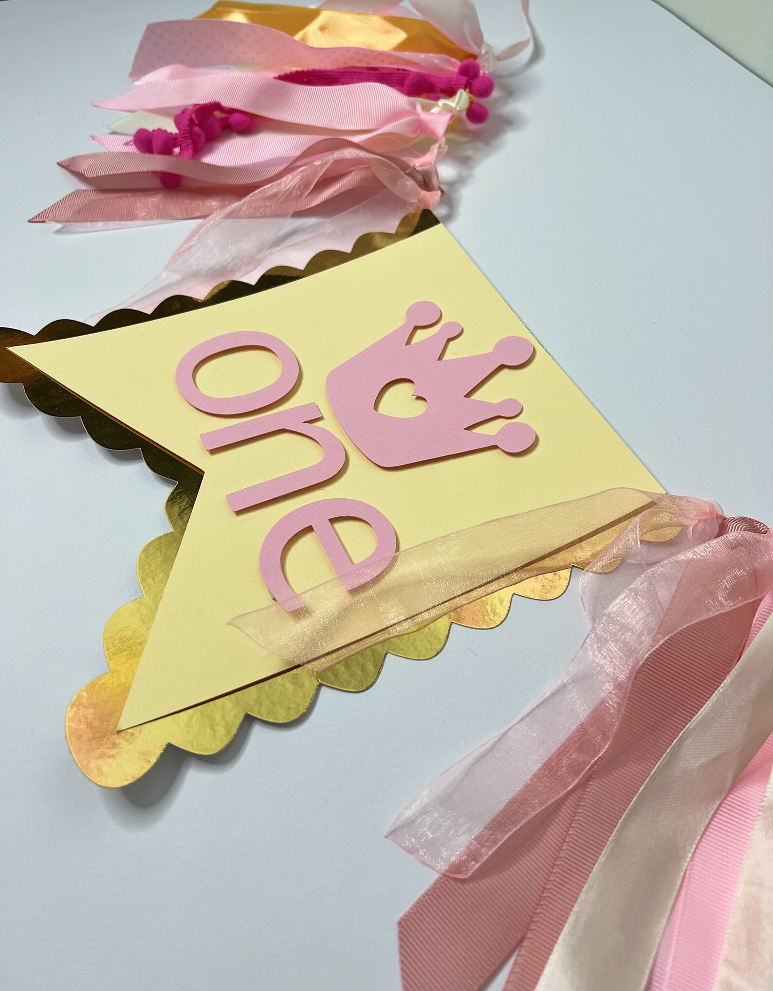 Princess High Chair Banner, Pink Boho 1st Birthday Decorations, Blush ...