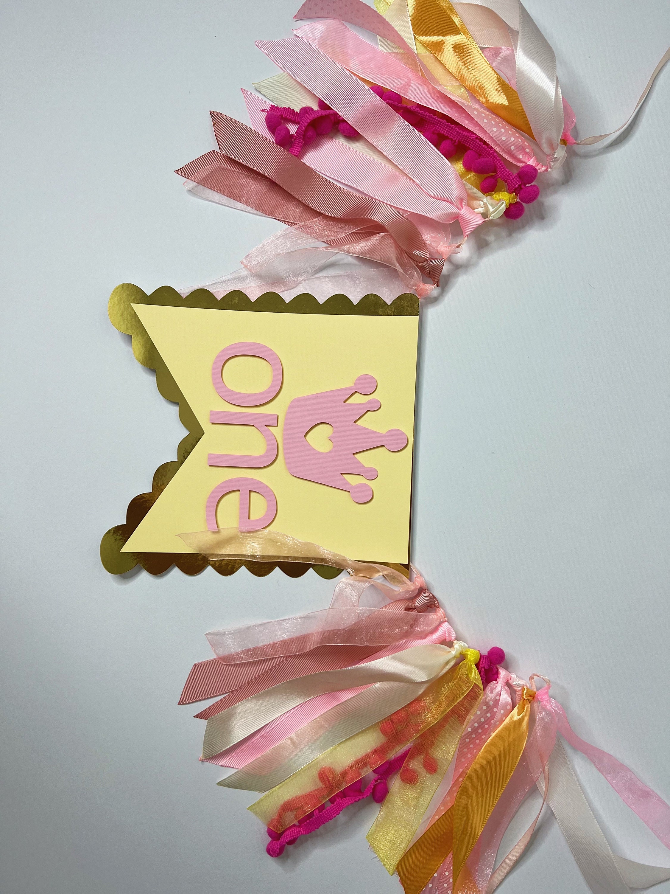 Princess High Chair Banner, Pink Boho 1st Birthday Decorations, Blush ...