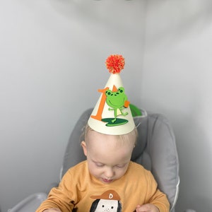 Frog Party Hat Frog One Green First Birthday Frog Birthday Boy Birthday ...