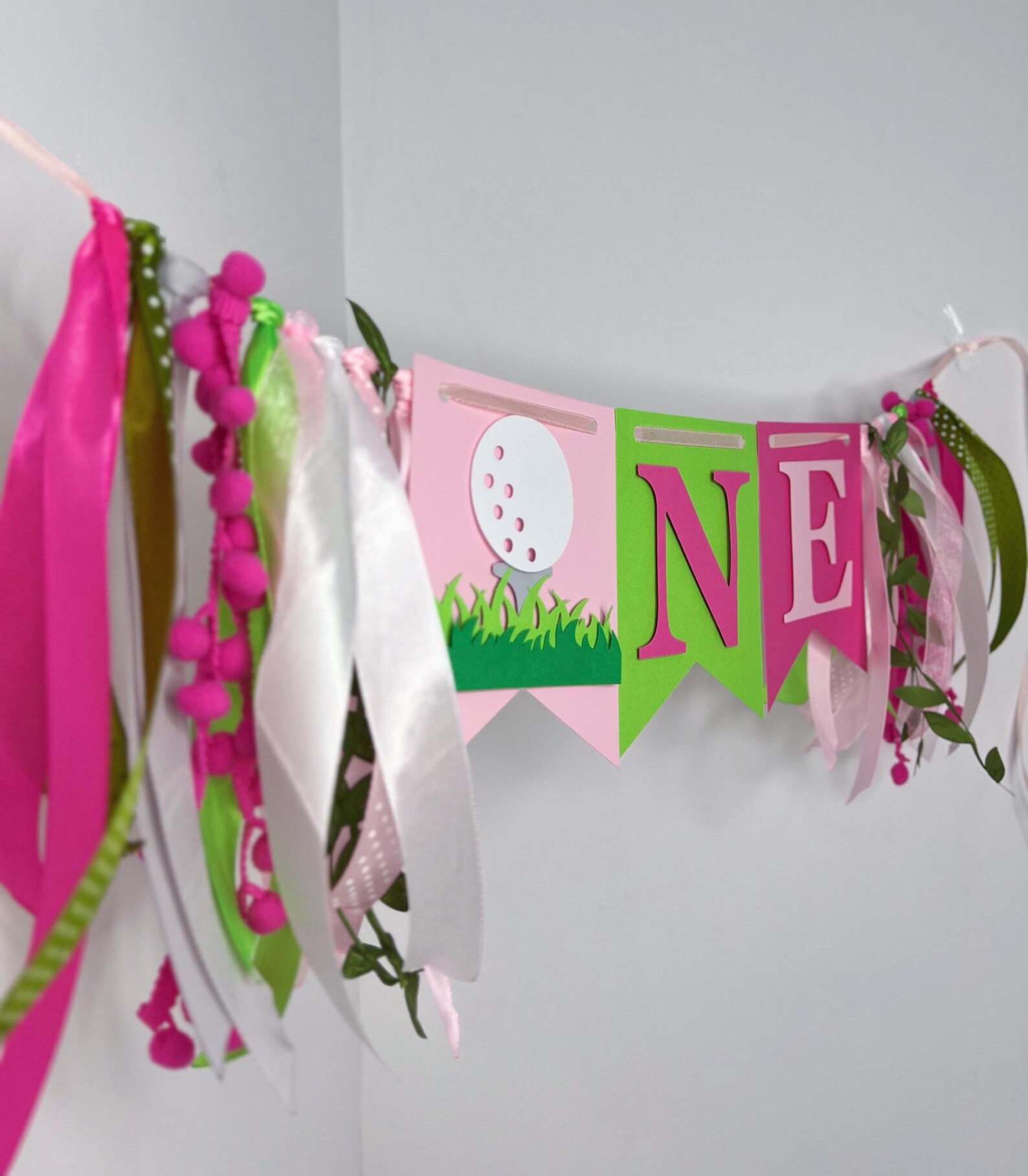 Pink Hole in One First Birthday Decorations, Girl Golf Birthday Party ...