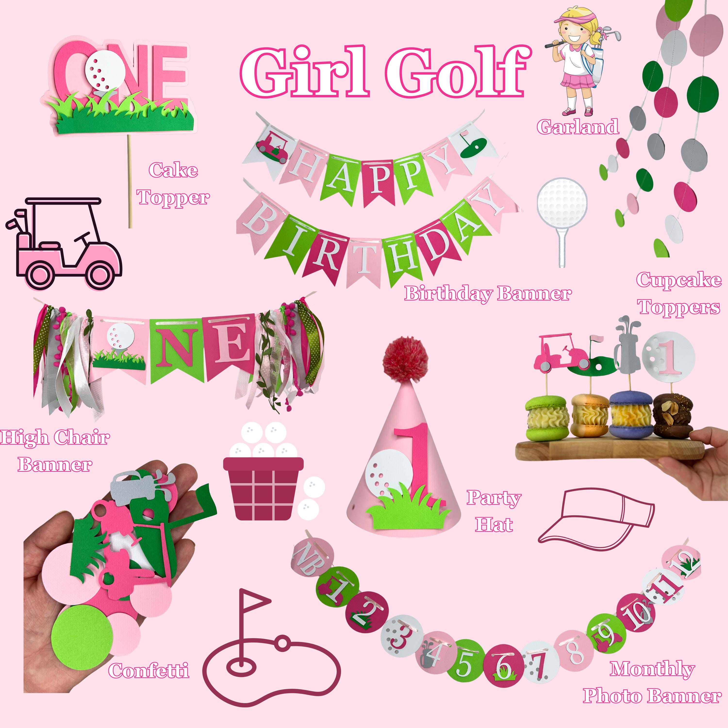 Pink Hole in One First Birthday Decorations, Girl Golf Birthday Party ...