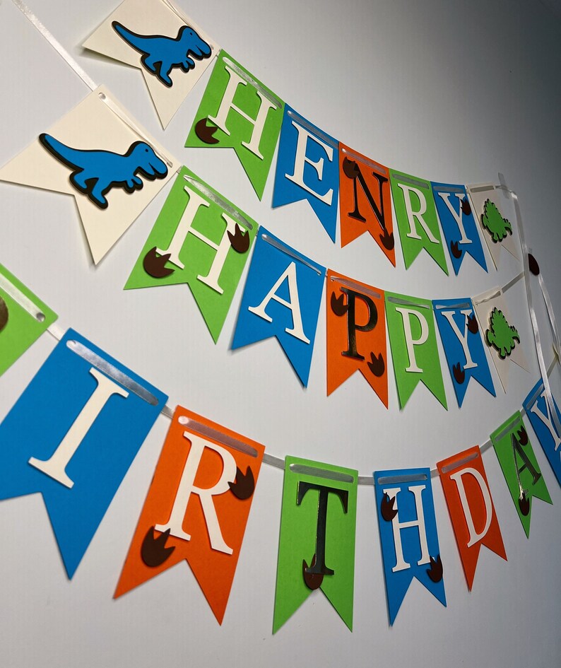 Dinosaur Birthday Banner, Personalized Banner, Dinosaur Party, One Wild ...