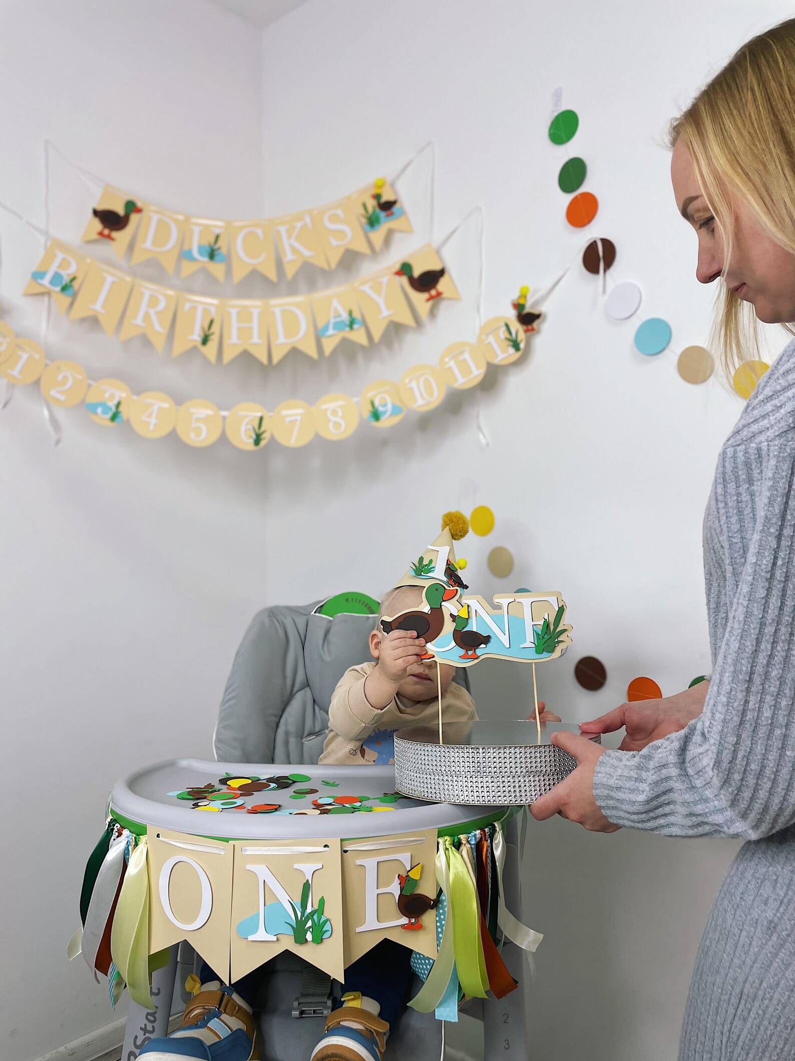 One Duck Cake Topper Baby Duck One Baby Duck First Birthday Mallard ...