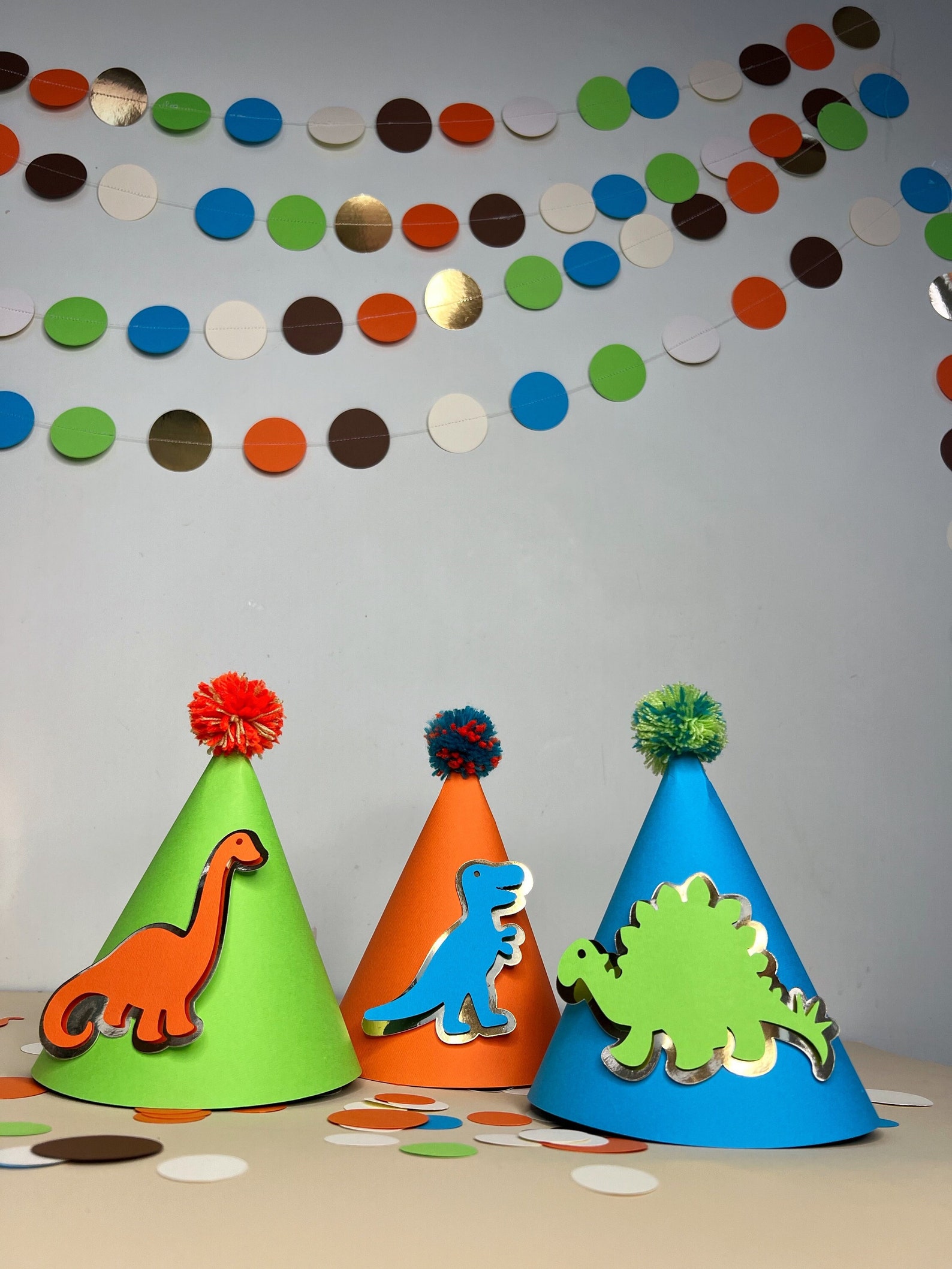 Dinosaur Party Hats, Dinosaur 1st Birthday Decorations, Forest Party ...