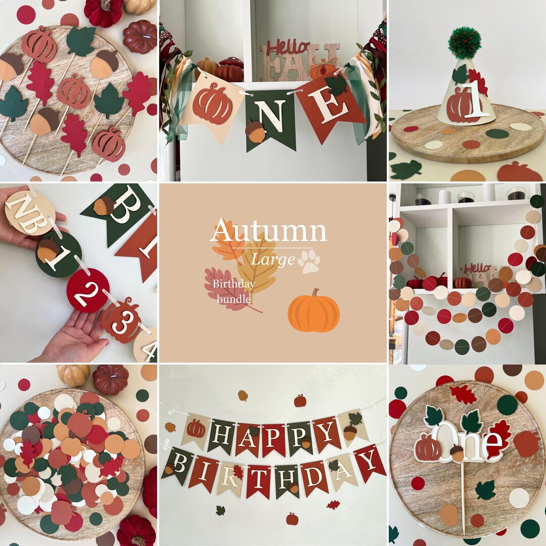 Autumn First Birthday Decorations, Pumpkin Girl Boy 1st Birthday Party ...