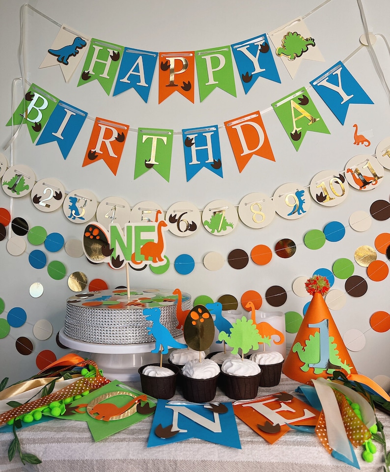 Dinosaur First Birthday, Party Bundle, Party Set, Dinosaur Birthday ...