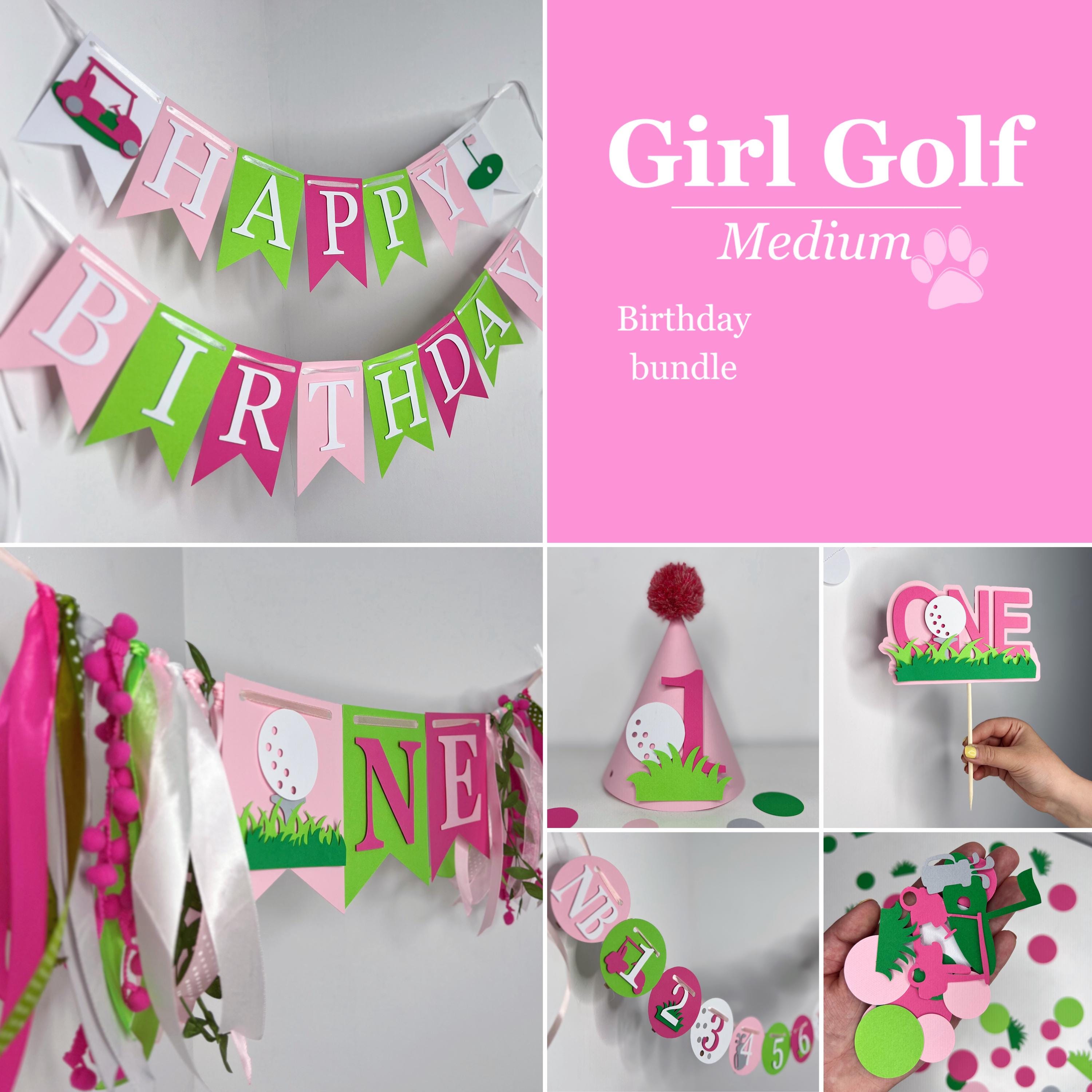 Pink Hole in One First Birthday Decorations, Girl Golf Birthday Party ...