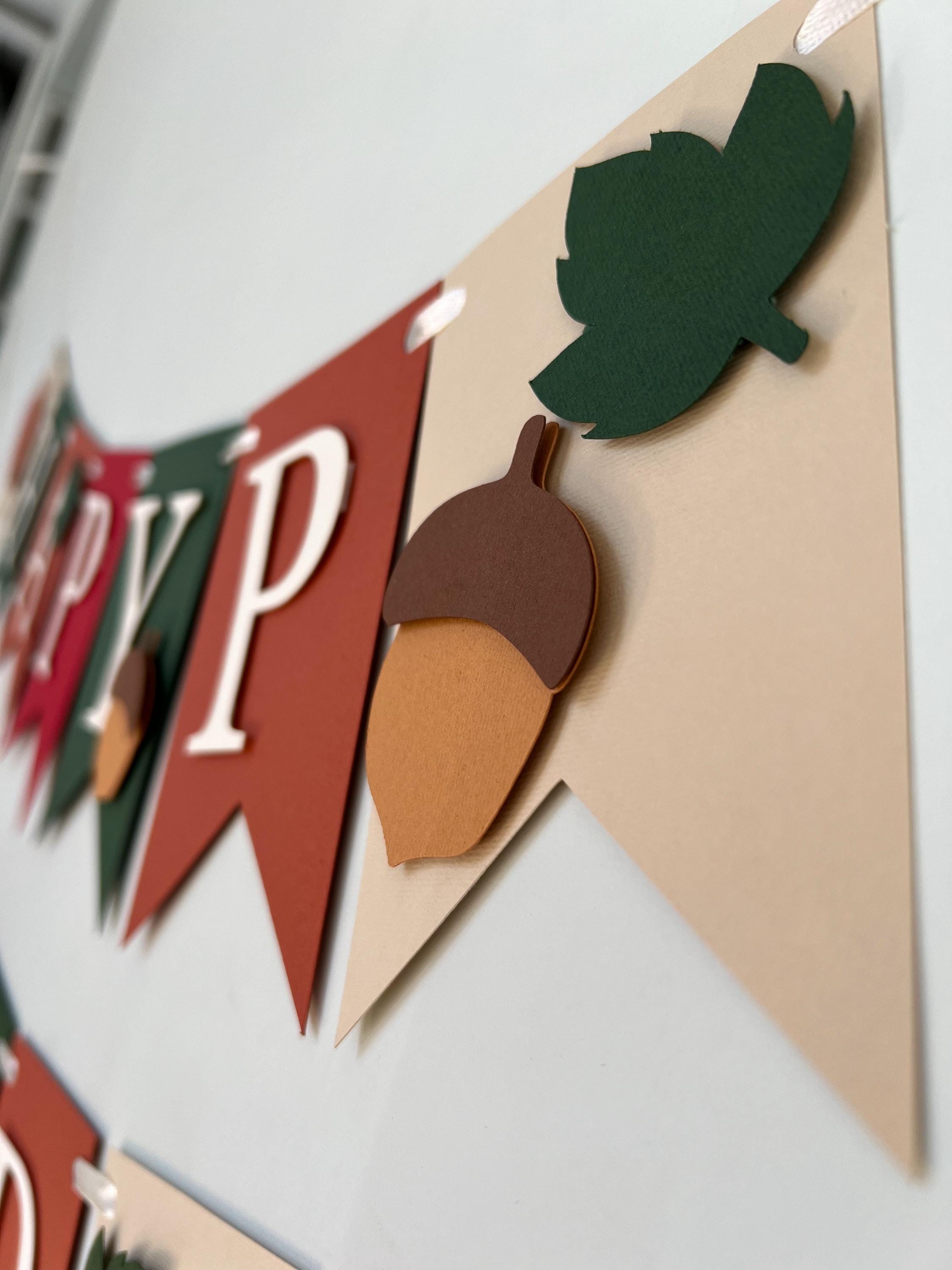 Autumn Birthday Banner, Fall Themed Decorations, Pumpkin and Leaves ...