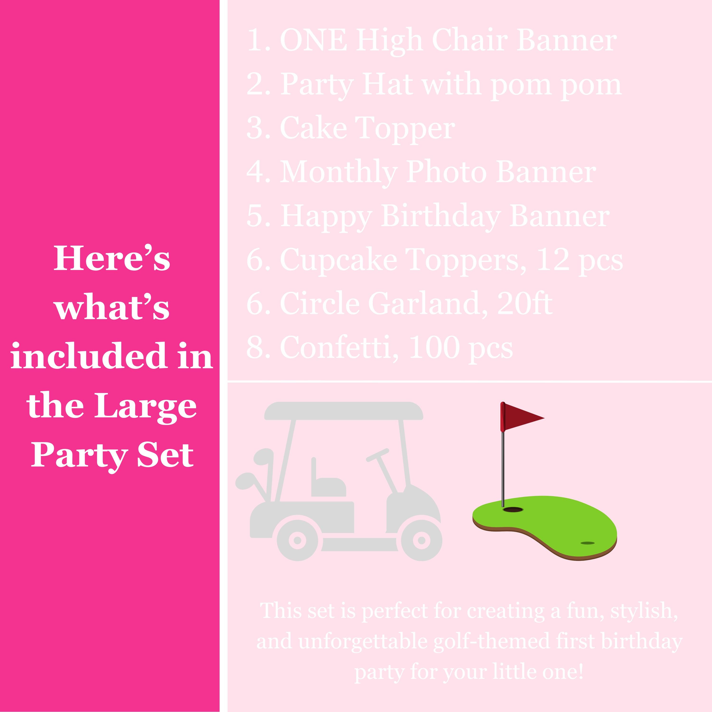 Pink Hole in One First Birthday Decorations, Girl Golf Birthday Party ...