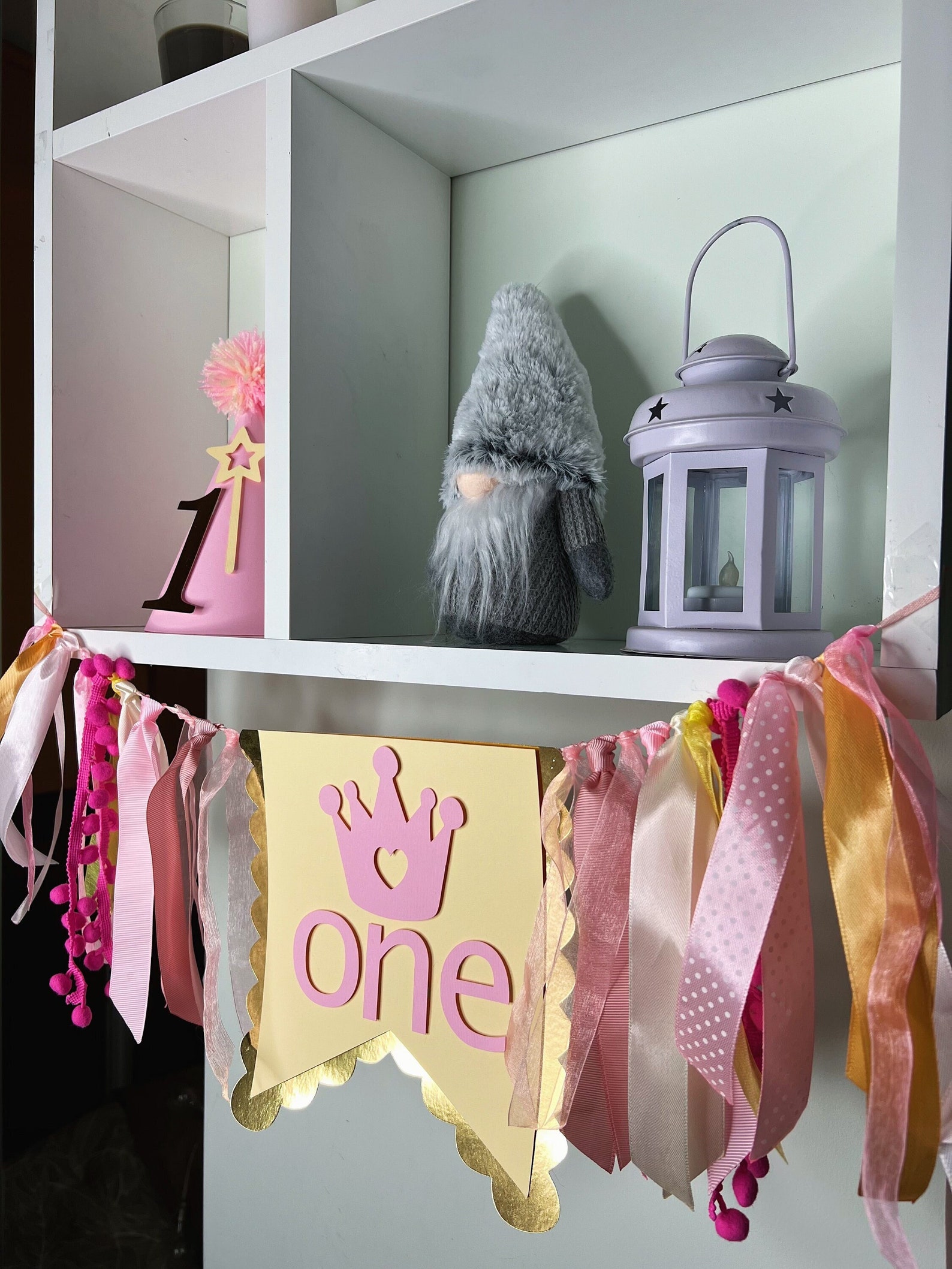 Princess High Chair Banner, Pink Boho 1st Birthday Decorations, Blush ...