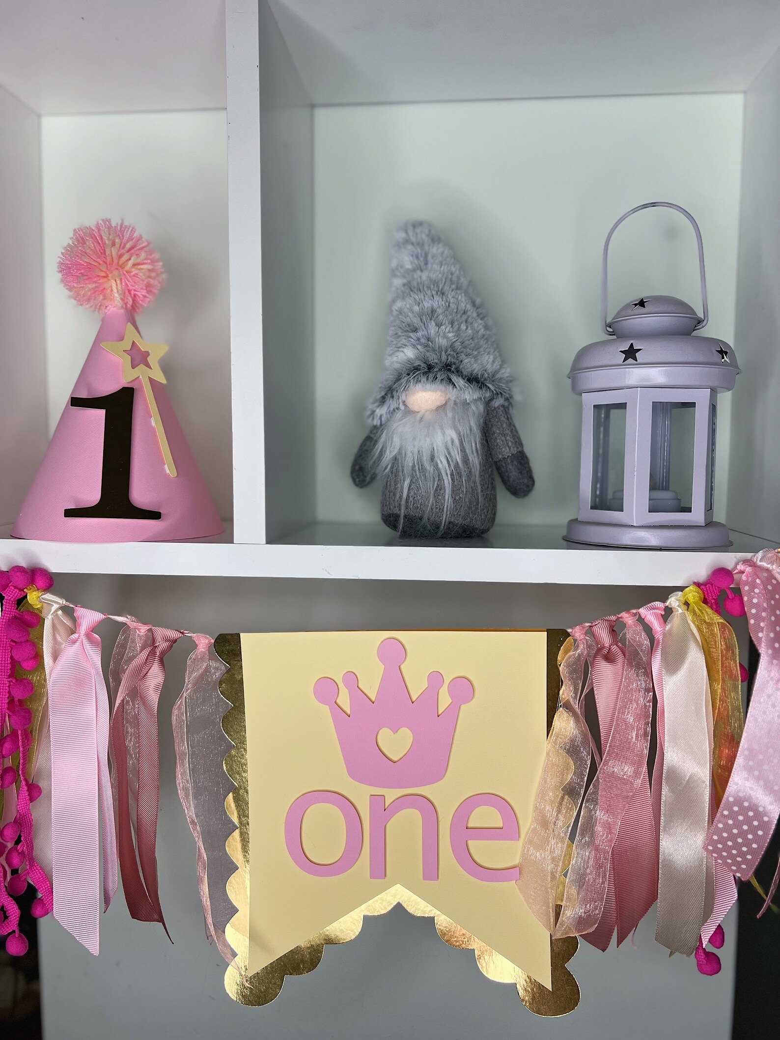 Princess High Chair Banner, Pink Boho 1st Birthday Decorations, Blush ...