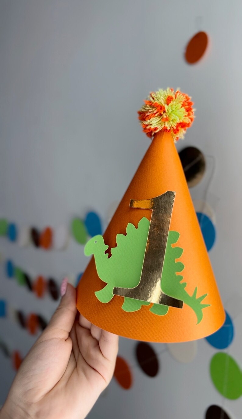 Dinosaur Birthday Hat, Dino Party Hat, Boy First Birthday, 1st Birthday ...