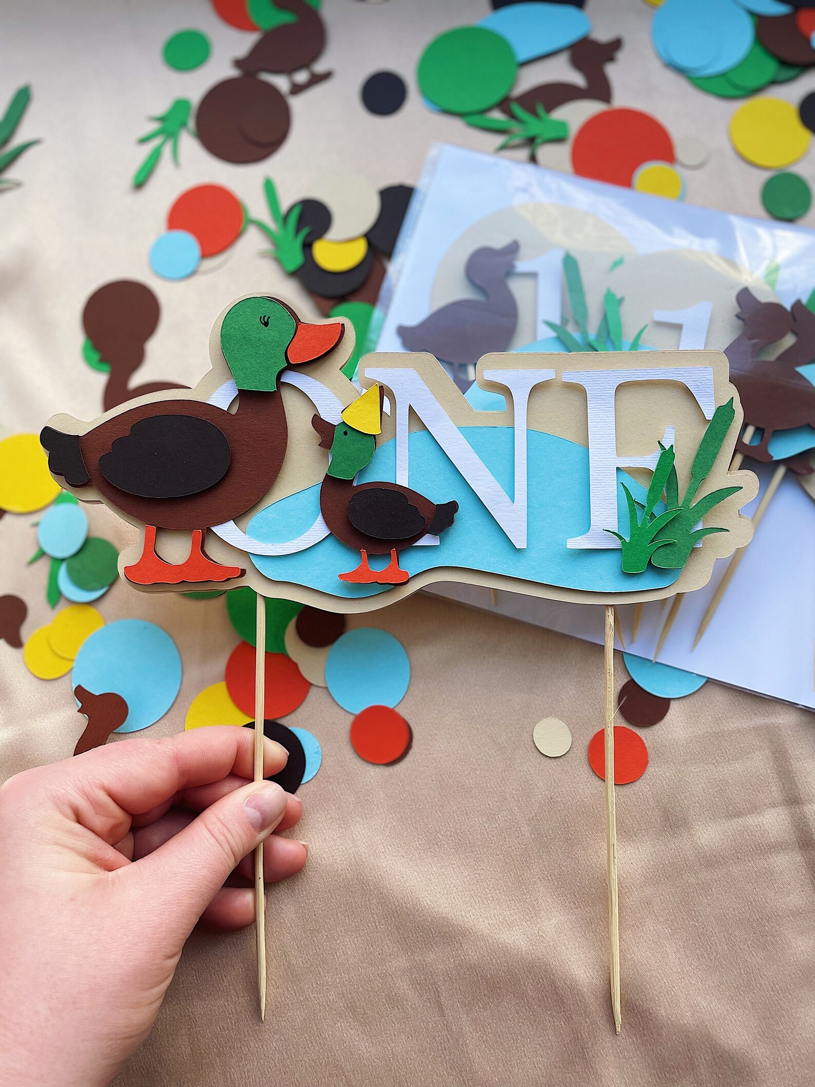 One Duck Cake Topper Baby Duck One Baby Duck First Birthday Mallard ...