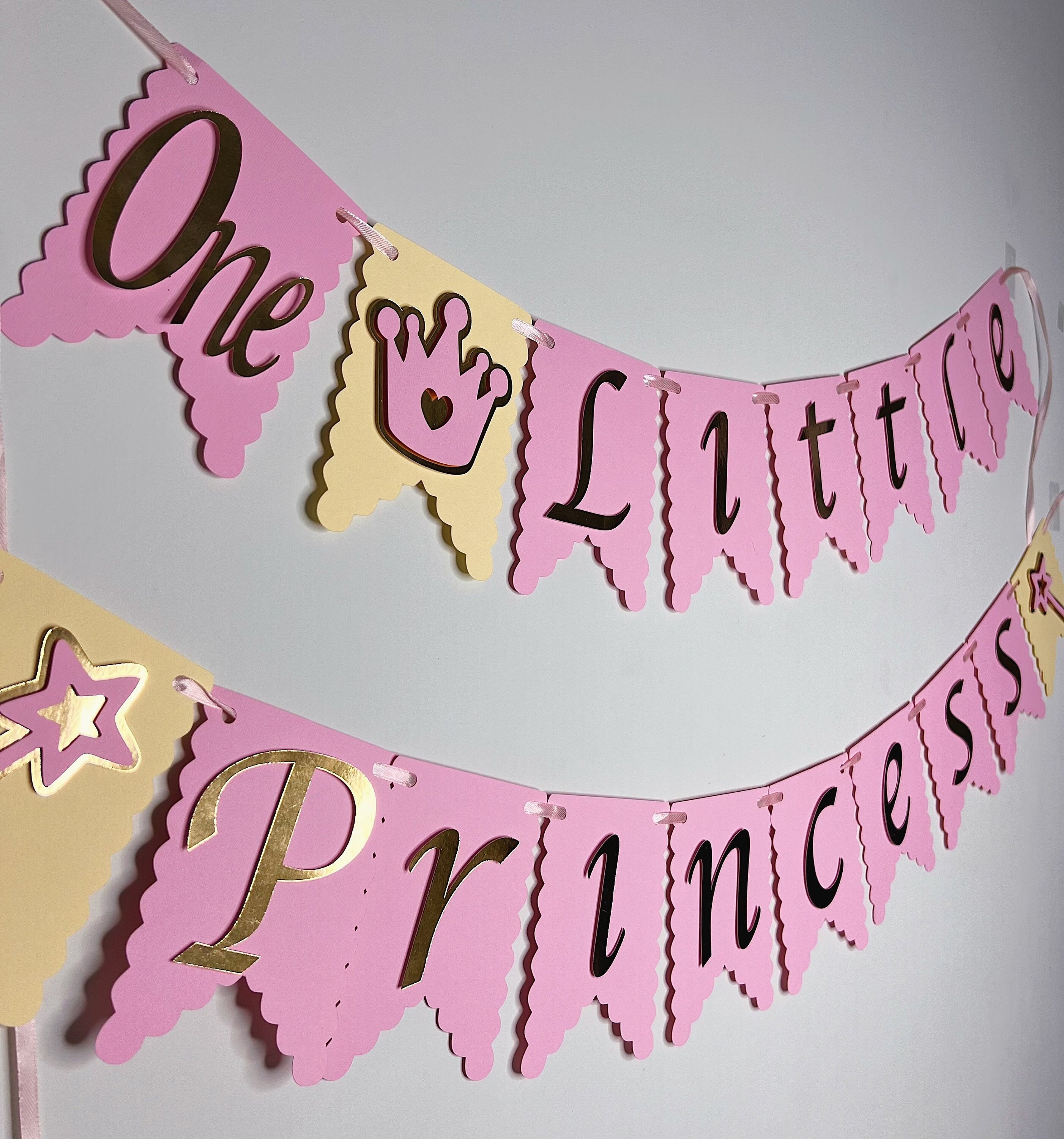 Princess Birthday Decorations. Princess Birthday Banner, Happy Birthday ...