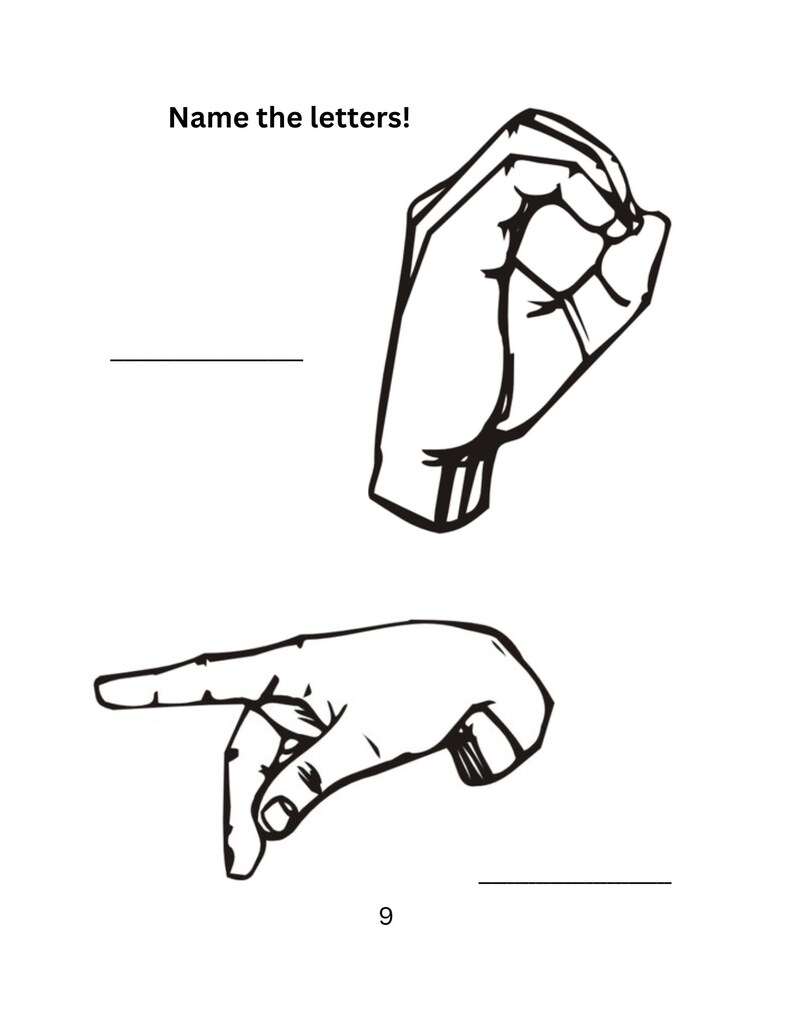 American Sign Language Chart With Worksheets to Identify Letters ...
