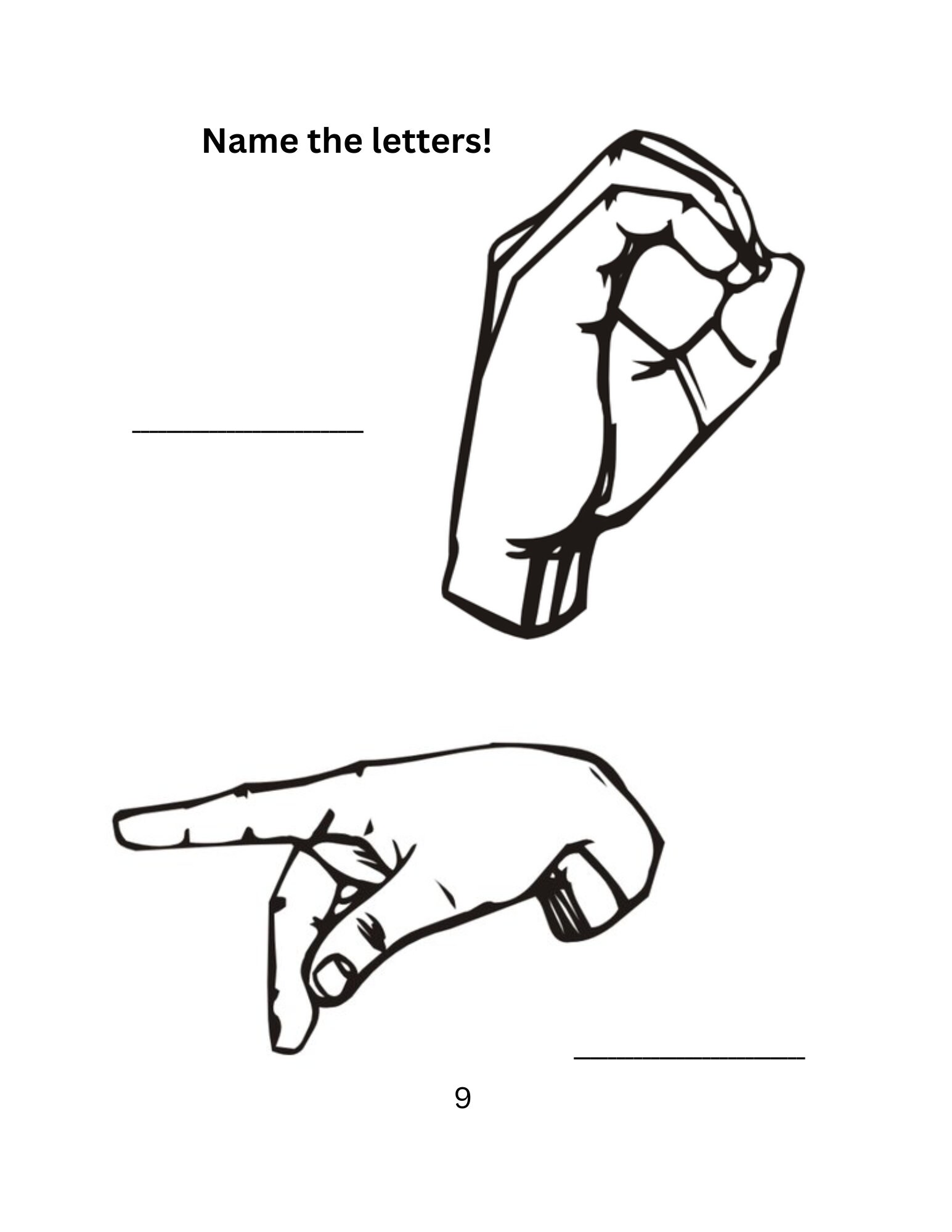 American Sign Language Chart With Worksheets to Identify Letters ...