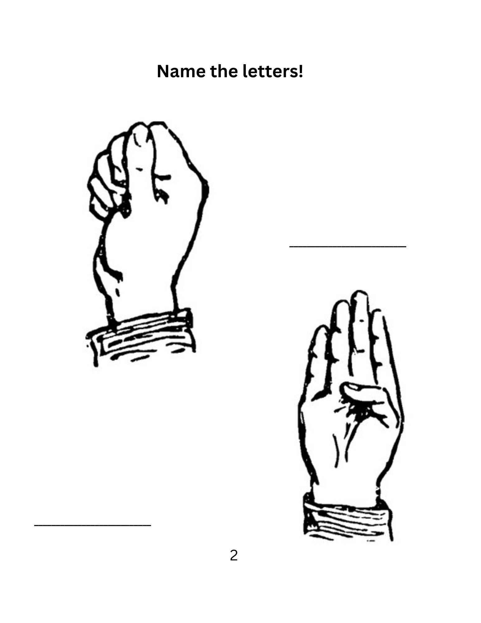American Sign Language Chart With Worksheets to Identify Letters ...