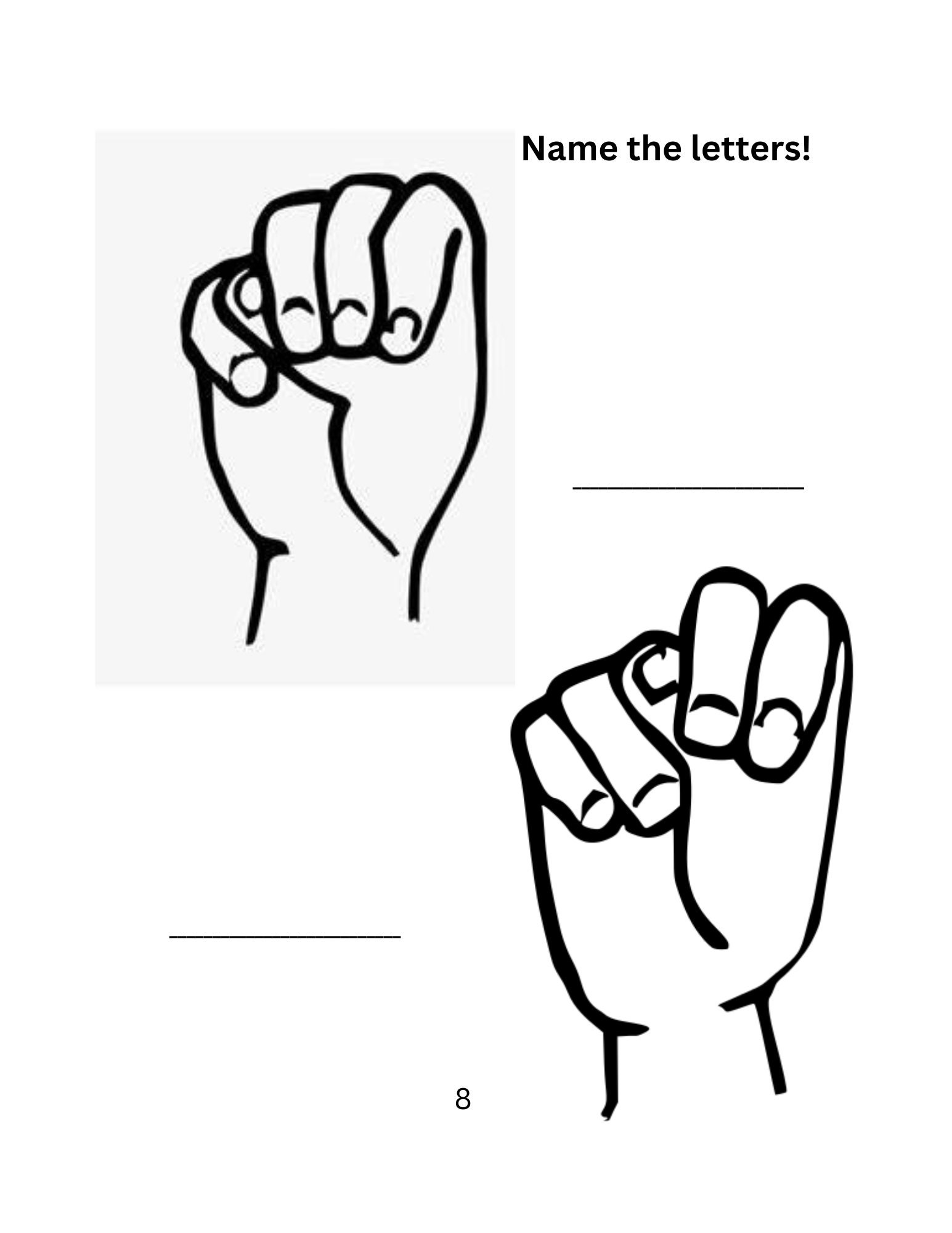 American Sign Language Chart With Worksheets to Identify Letters ...