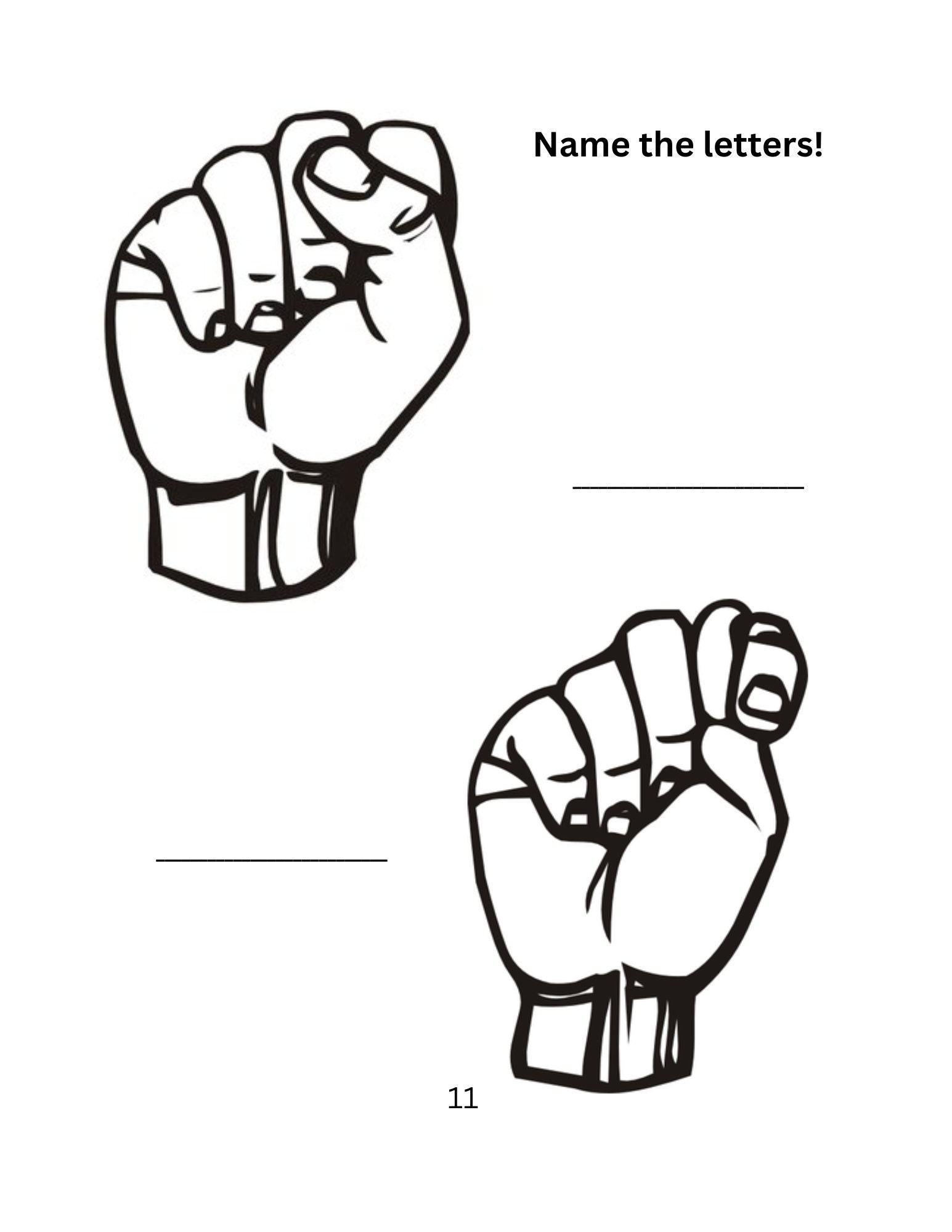 American Sign Language Chart With Worksheets to Identify Letters ... American Sign Language Chart With Worksheets to Identify Letters ...
