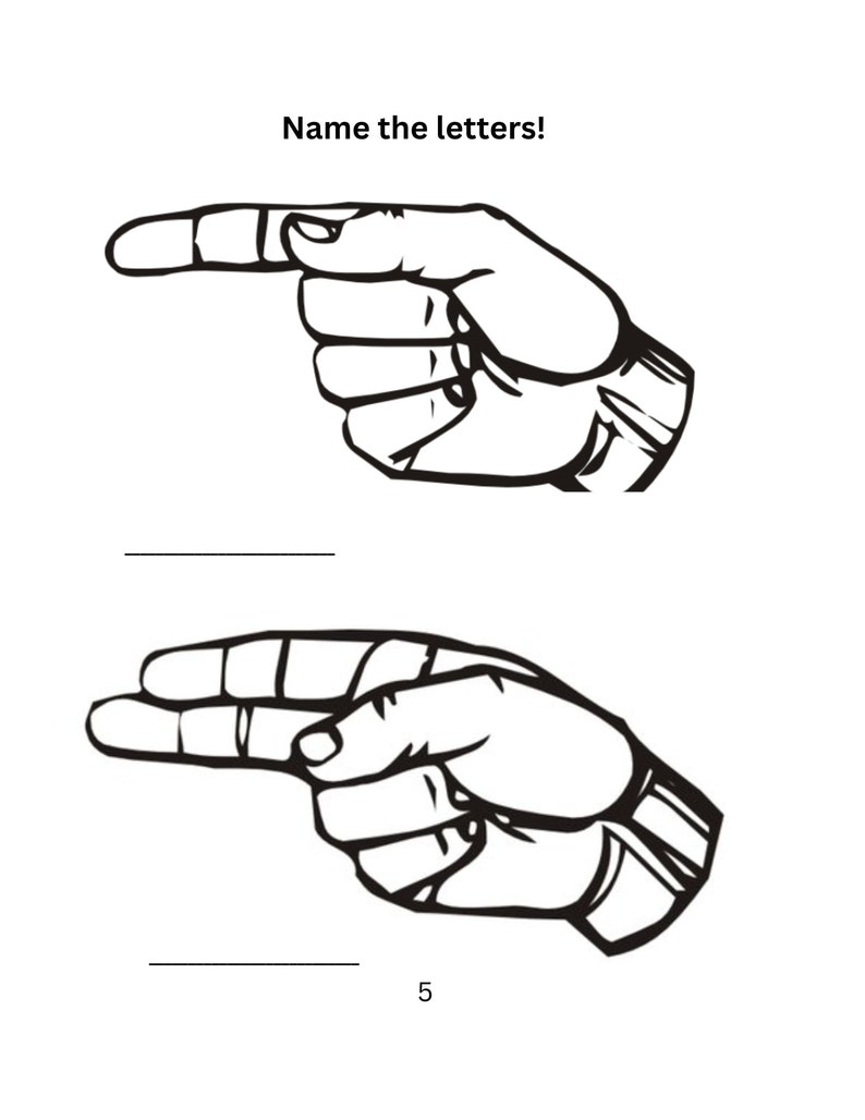 American Sign Language Chart With Worksheets to Identify Letters ...