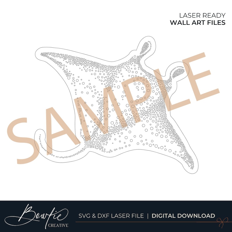 Manta Ray Wall Art | SVG DXF | Home Decor | Acrylic Laser Cut File ...