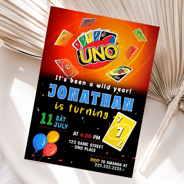Uno Invitation - Etsy