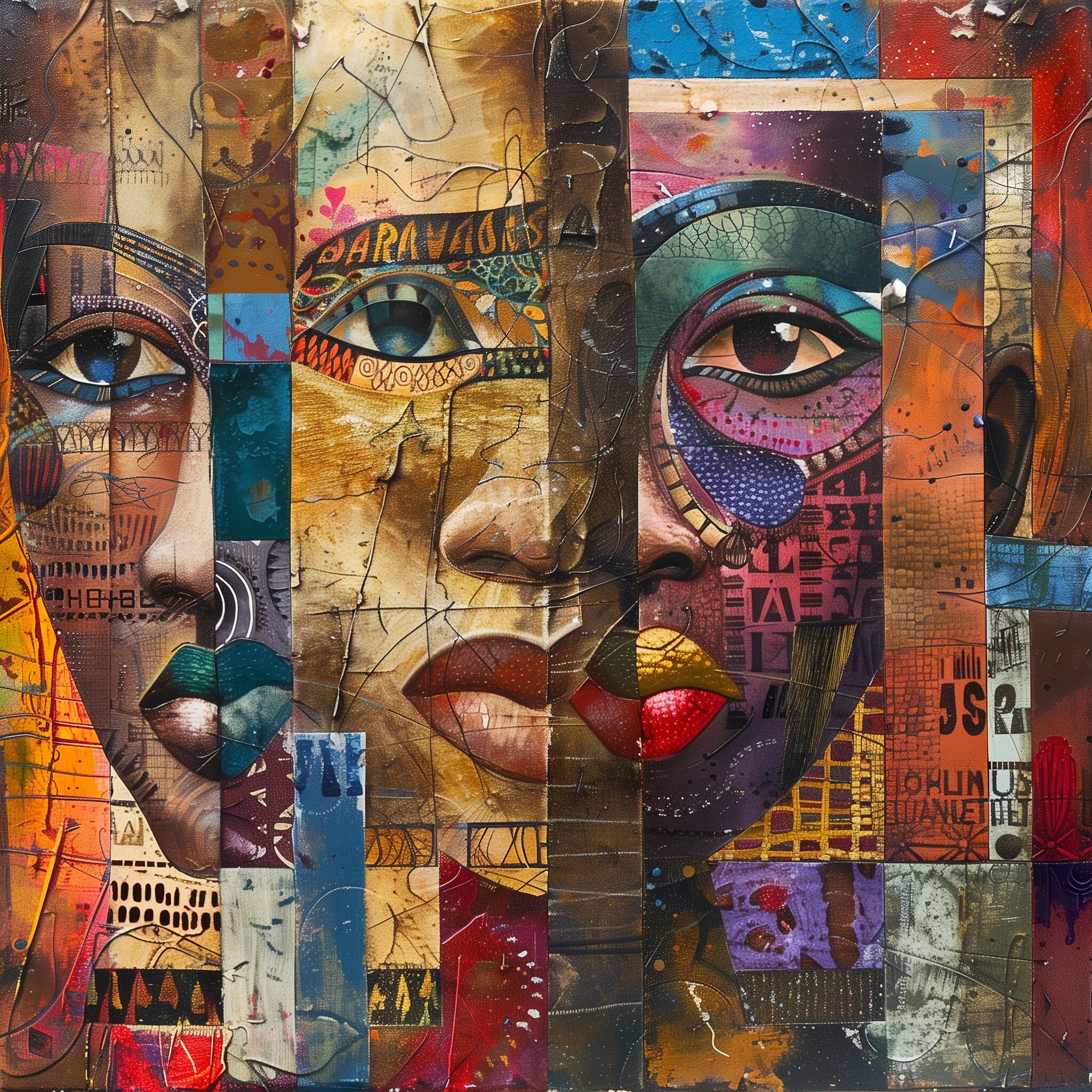 Modern African Art A Symphony of Faces - Etsy