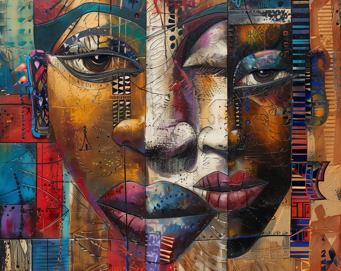 Modern African Art A Symphony of Faces - Etsy