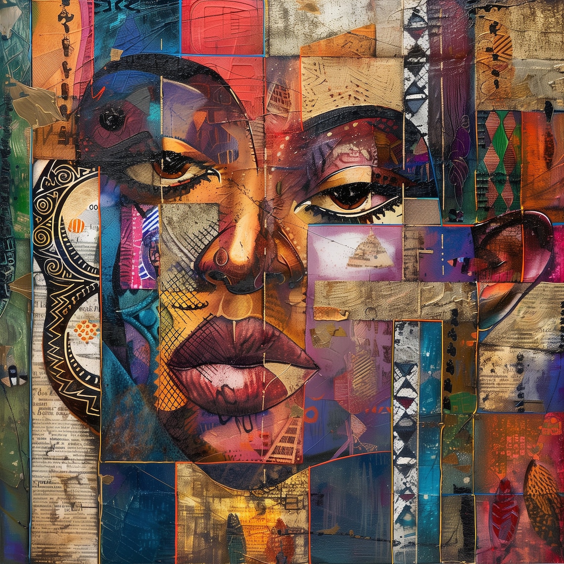 Modern African Art A Symphony of Faces - Etsy