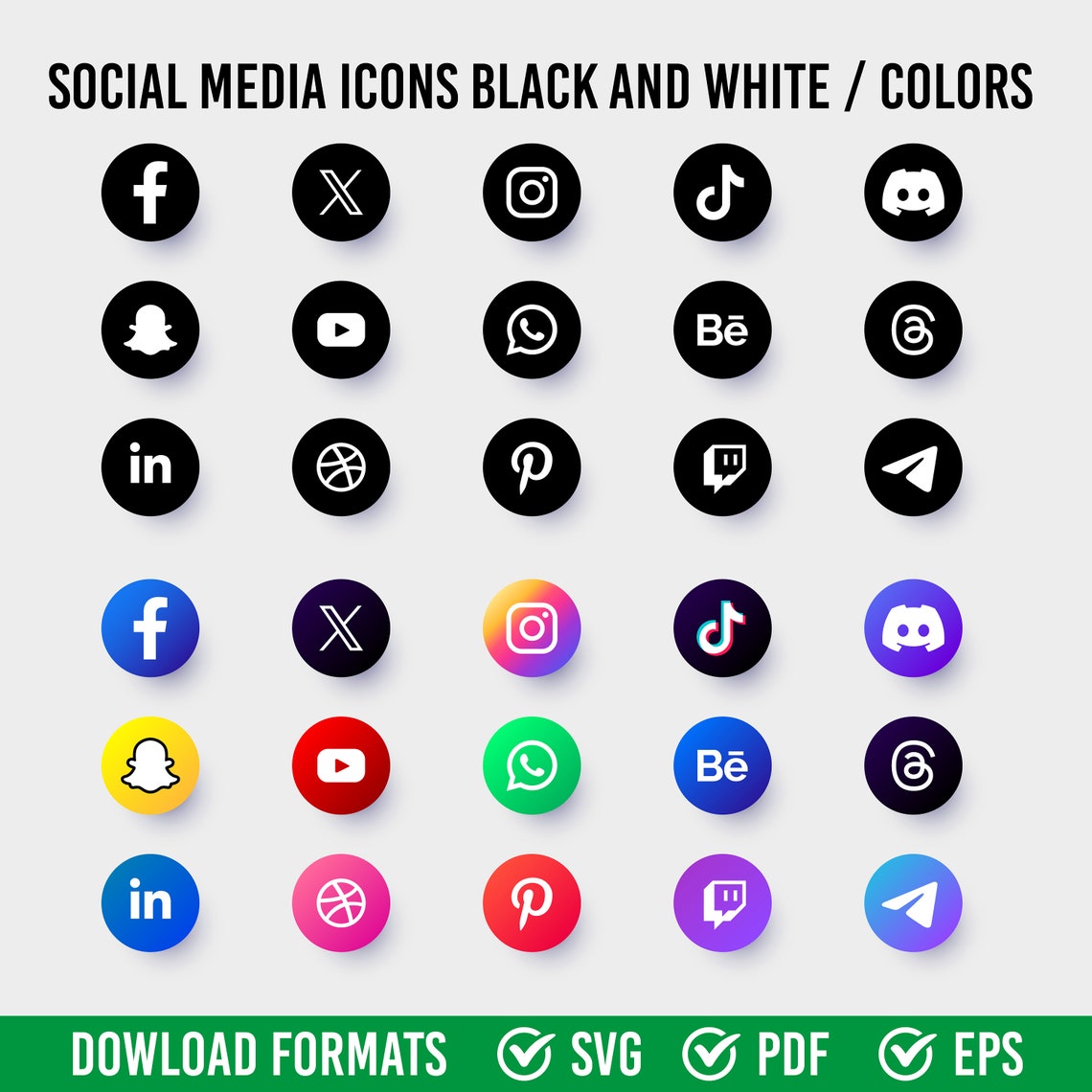 Social Media Icons. Formats: SVG, PDF, EPS. Facebook Logo Svg ...