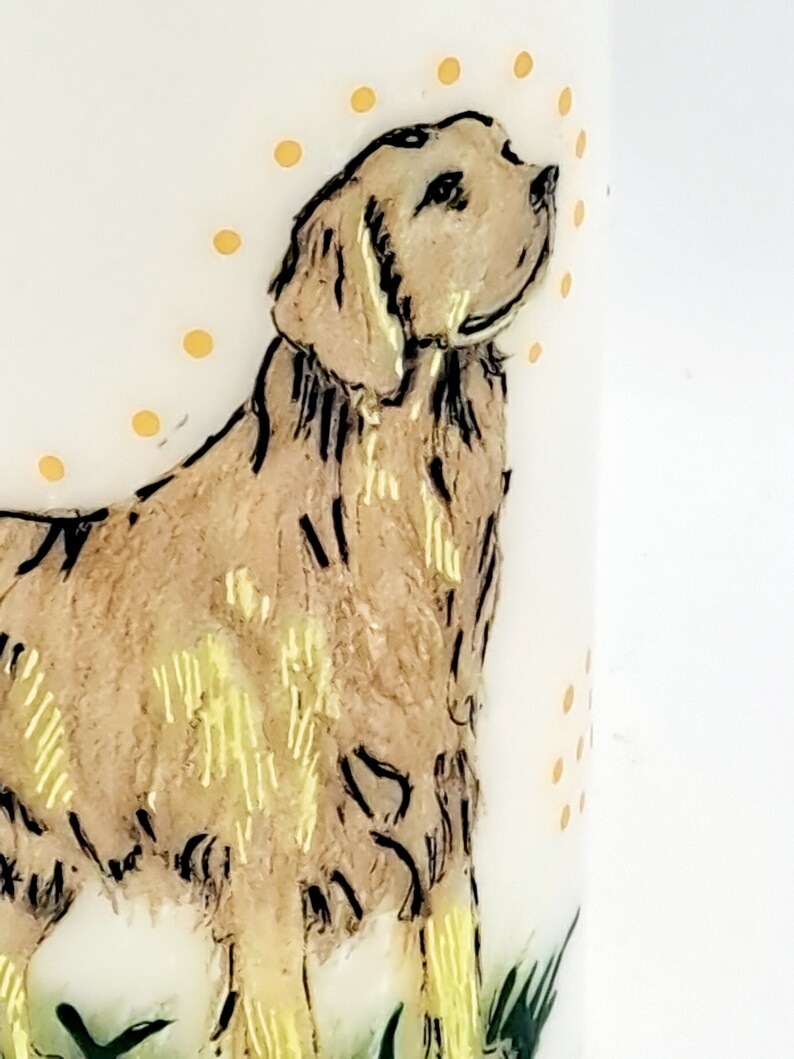 Dog Candle, Golden Retriever Candle/pillar Unscented, Decorated Candle ...