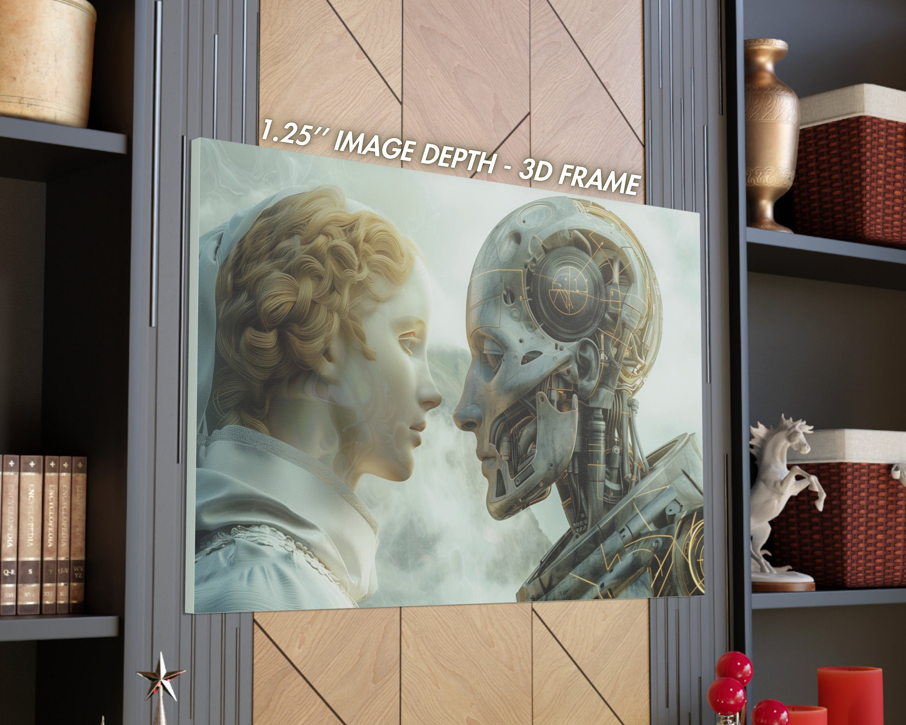 Stellar Synthesis Thought-provoking Futuristic Art Canvas Gallery Wrap ...