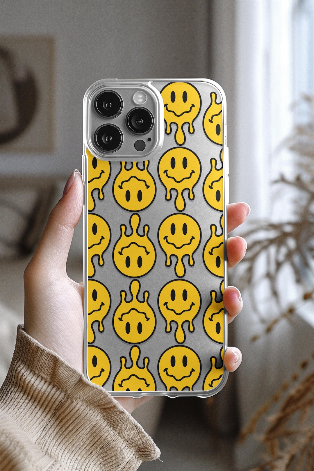 Smiley Face Phone Case | Trendy Phone Cover for iPhone 16 15 14 13 12 ...