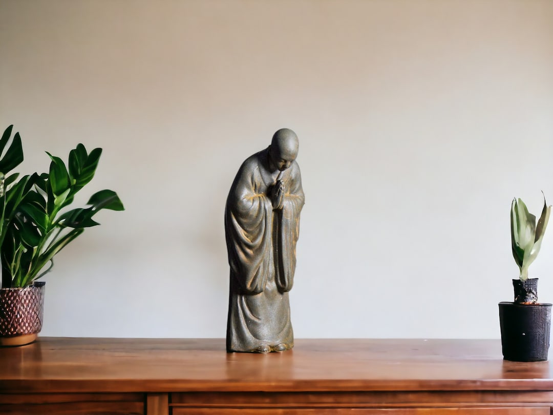Zen Monk Statue, Buddha Statue, Zen Garden, Holder, Geisha, Japandi Art ...