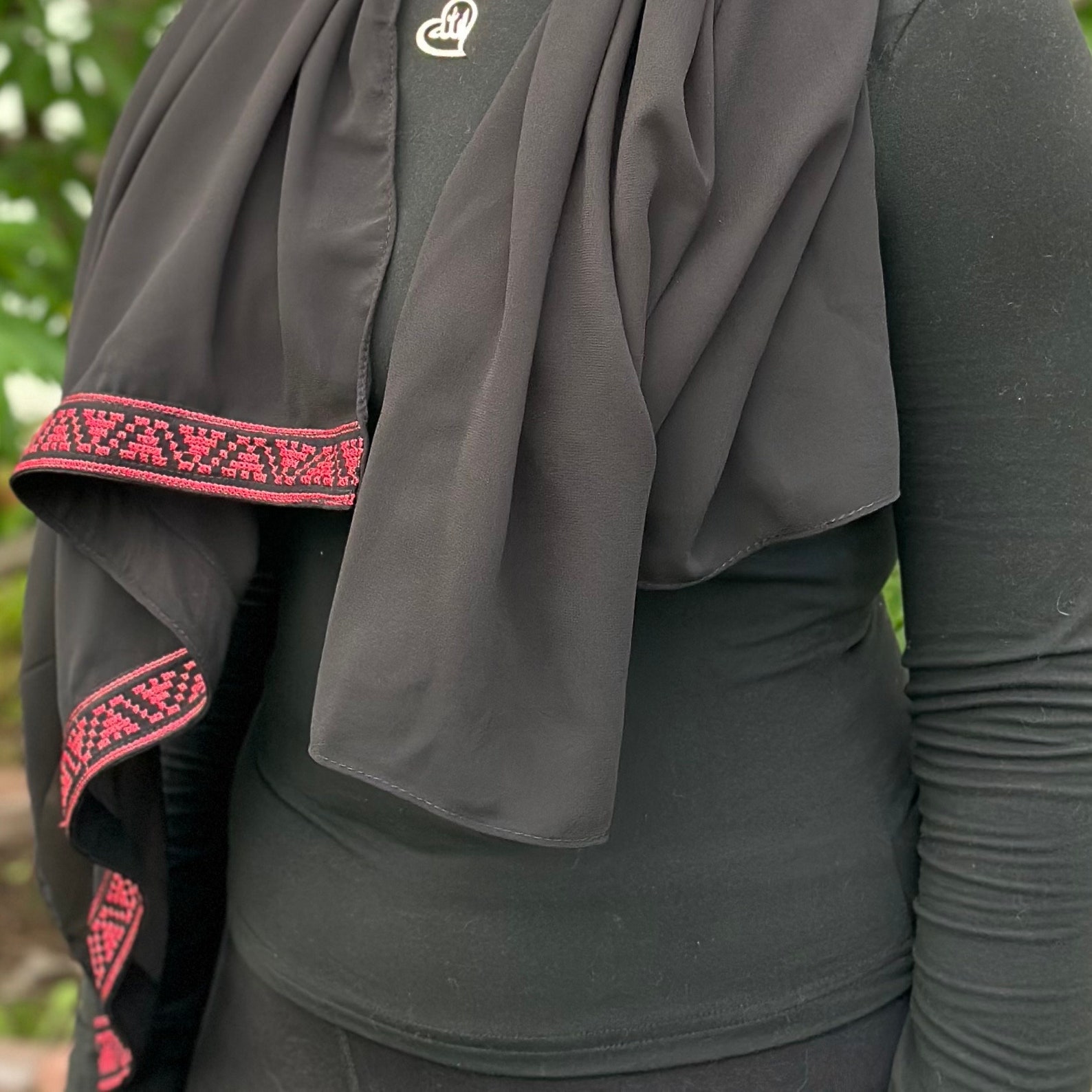 Red Tatreez Hijab Scarf - Etsy