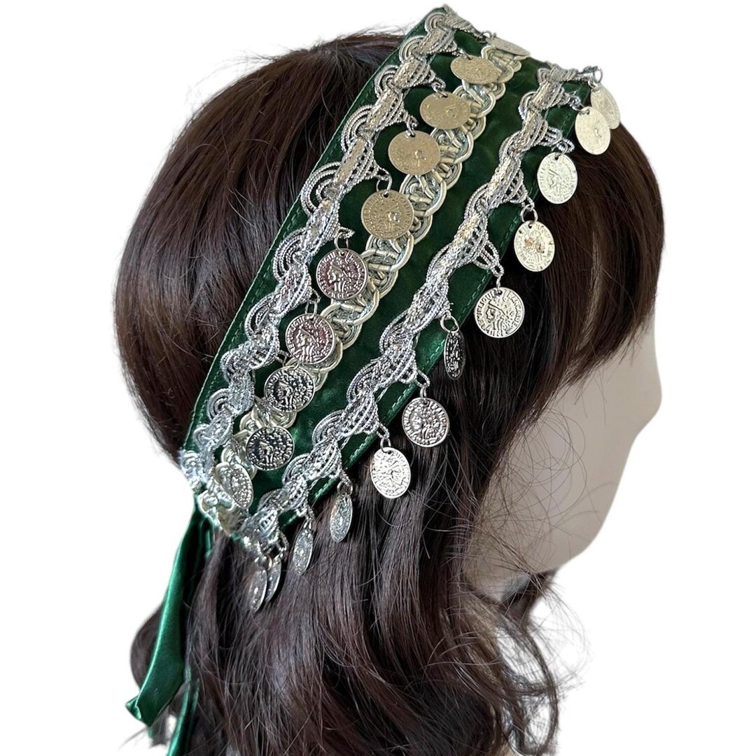 Emerald Green Palestinian Coin Headpiece With Straps - Etsy