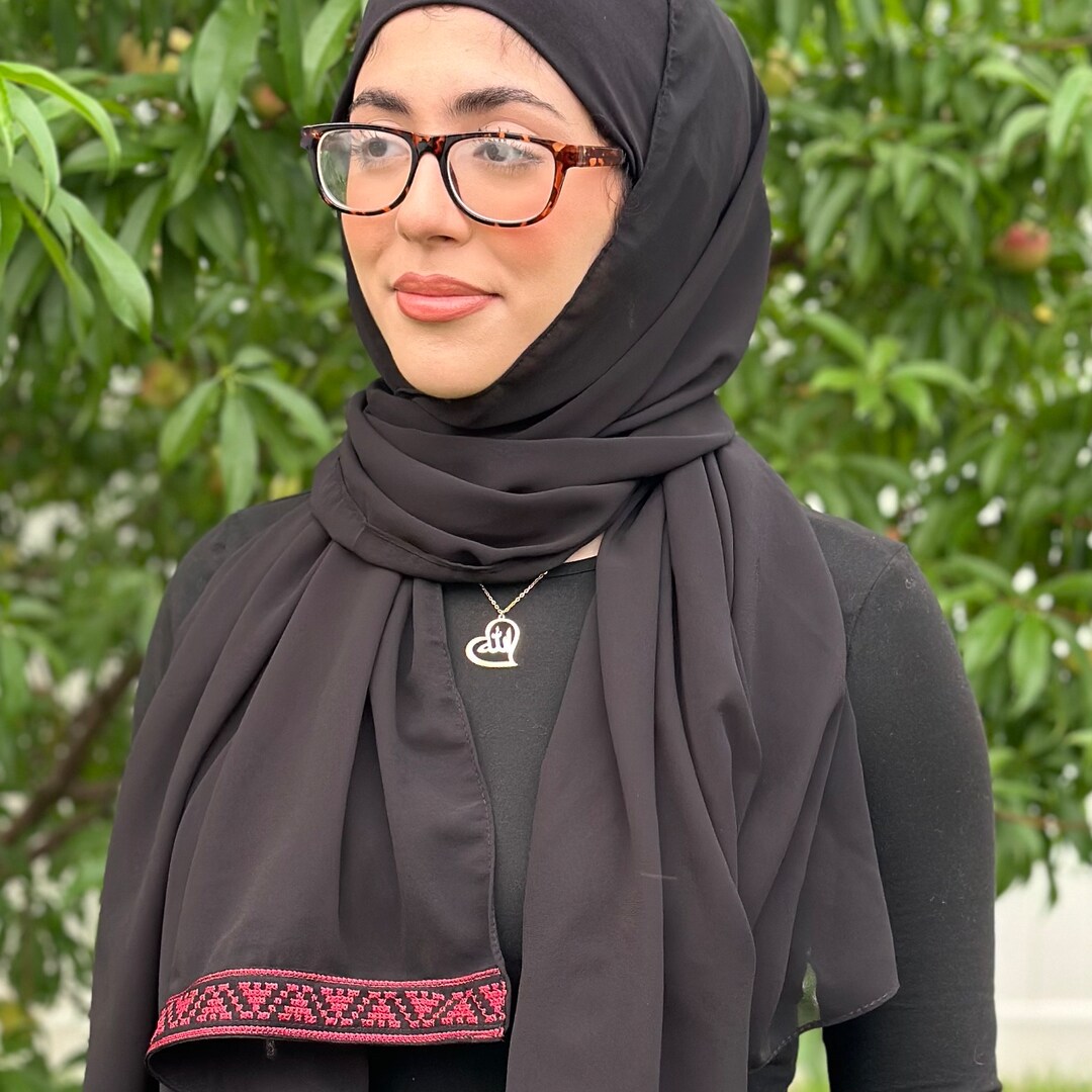 Red Tatreez Hijab Scarf - Etsy