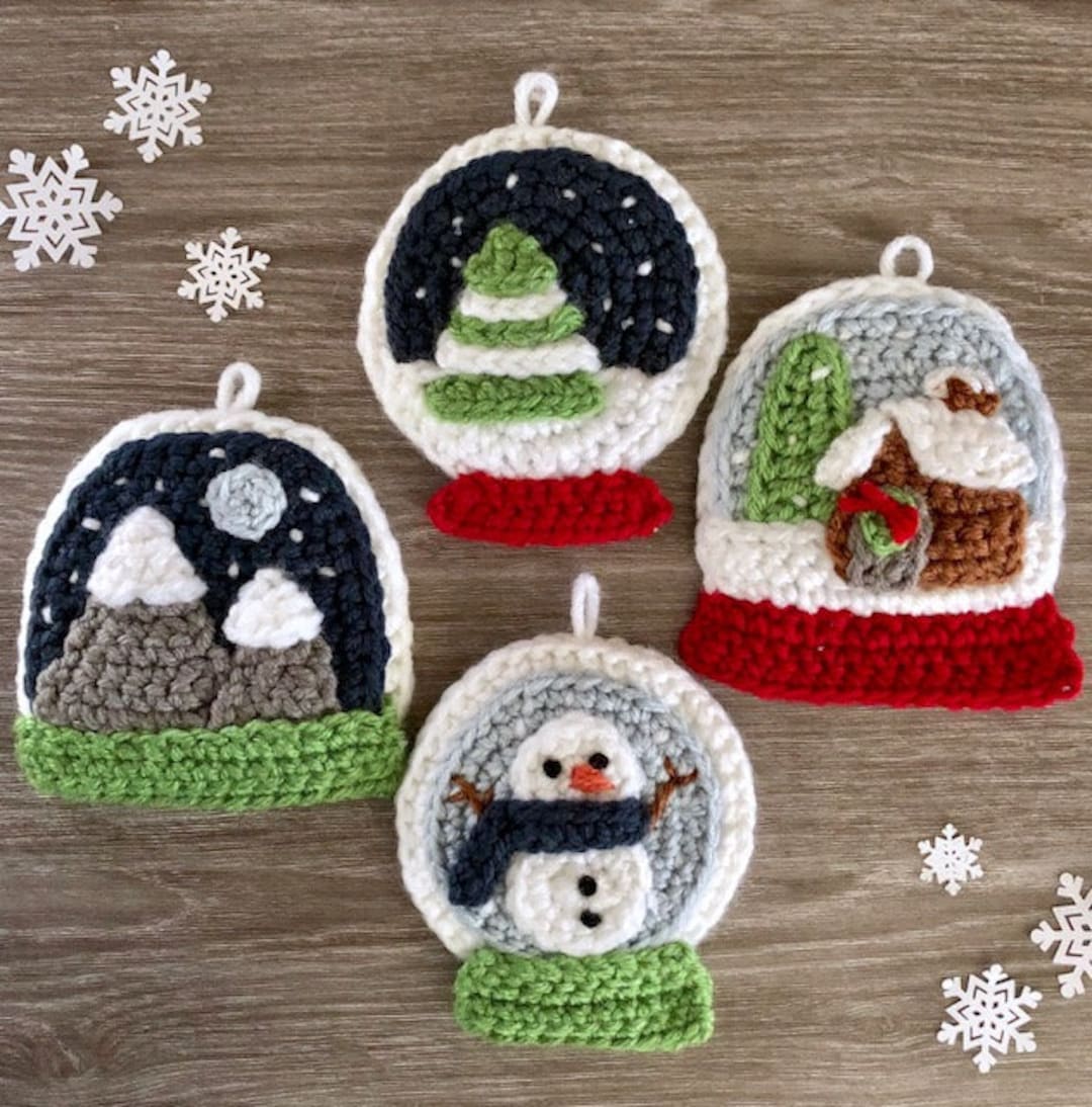 Amigurumi Crochet Snow Globe Christmas Ornament Pattern Set Digital ...