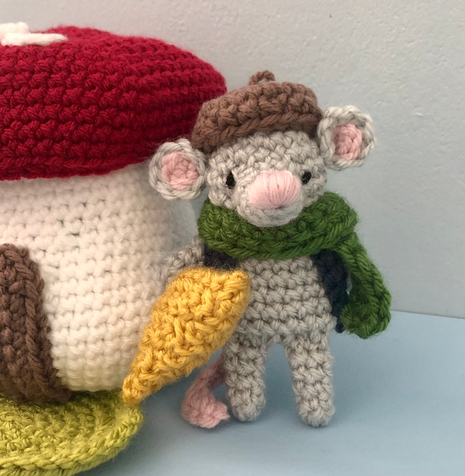 Amigurumi Crochet Mouse With a Mushroom House Pattern Set Digital ...