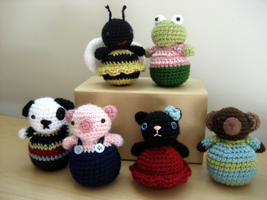 Amigurumi Crochet Roly-poly Animal Pattern Set Digital Download - Etsy