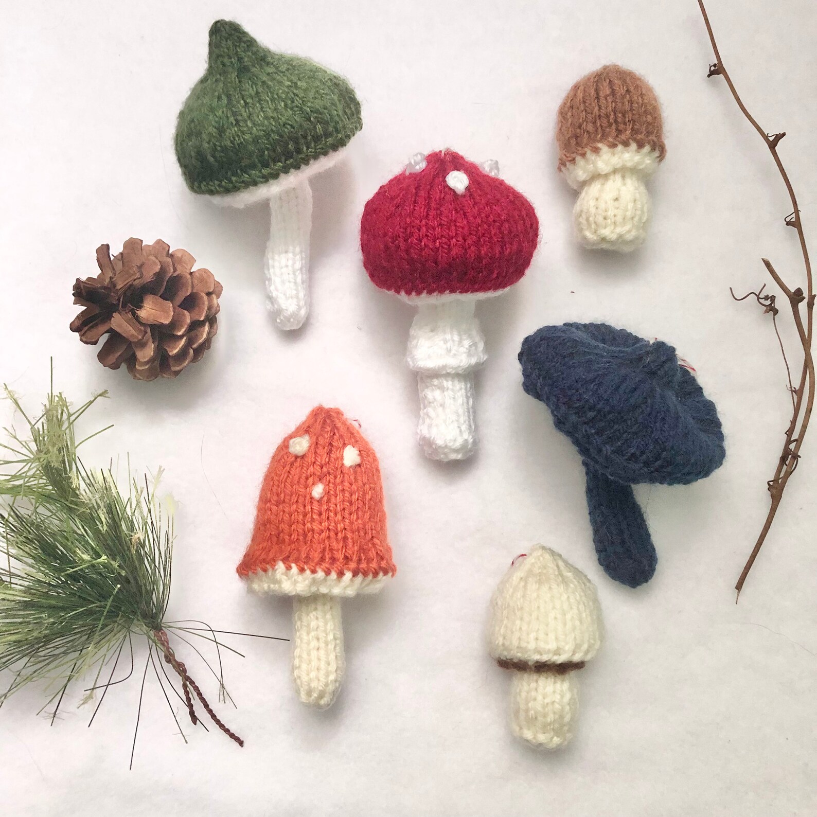 Amigurumi Knit Mushroom Christmas Ornament Patterns Digital - Etsy