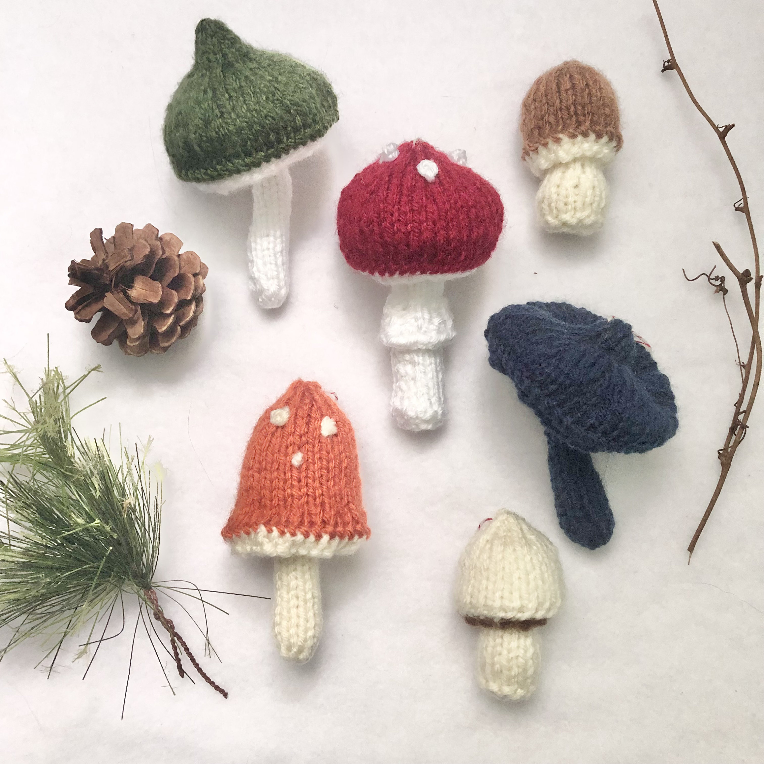 Amigurumi Knit Mushroom Christmas Ornament Patterns Digital - Etsy