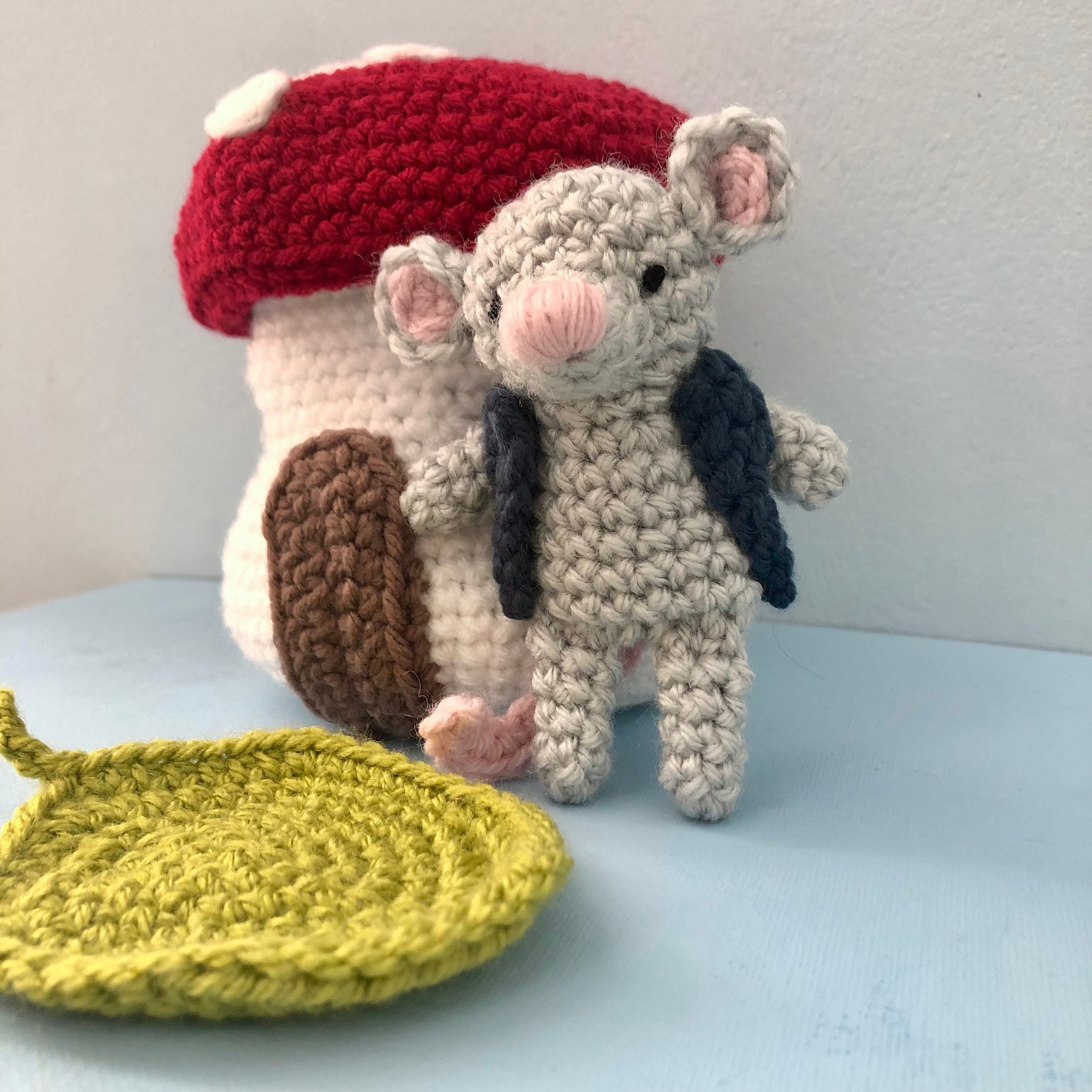 Amigurumi Crochet Mouse With a Mushroom House Pattern Set | Etsy
