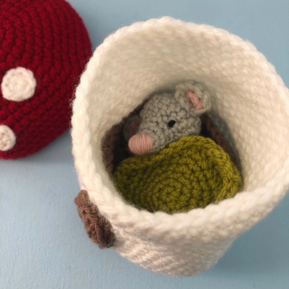 Amigurumi Crochet Mouse With a Mushroom House Pattern Set Digital ...