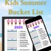 Digital Bucket List for Kids Summer Activities Kids Summer Bucket List ...