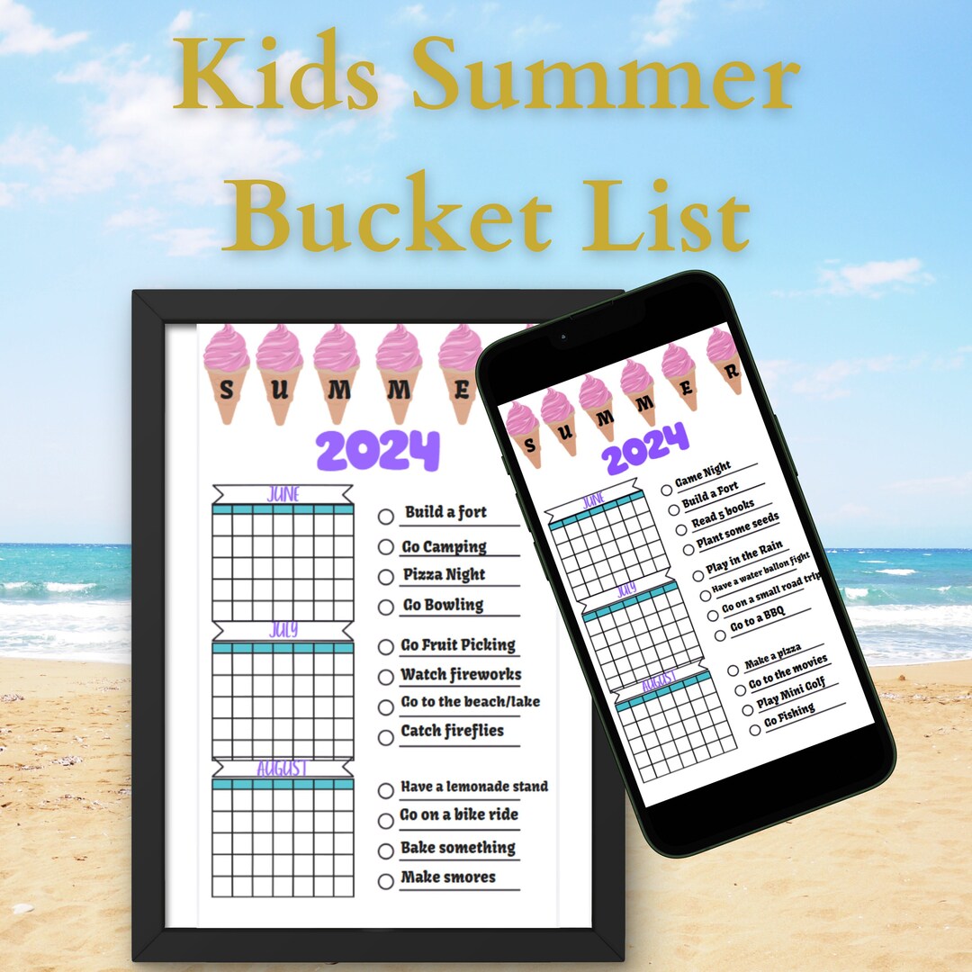 Digital Bucket List for Kids Summer Activities Kids Summer Bucket List ...
