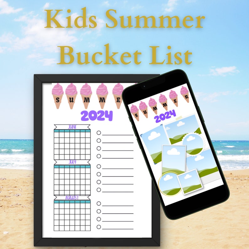 Digital Bucket List for Kids Summer Activities Kids Summer Bucket List ...