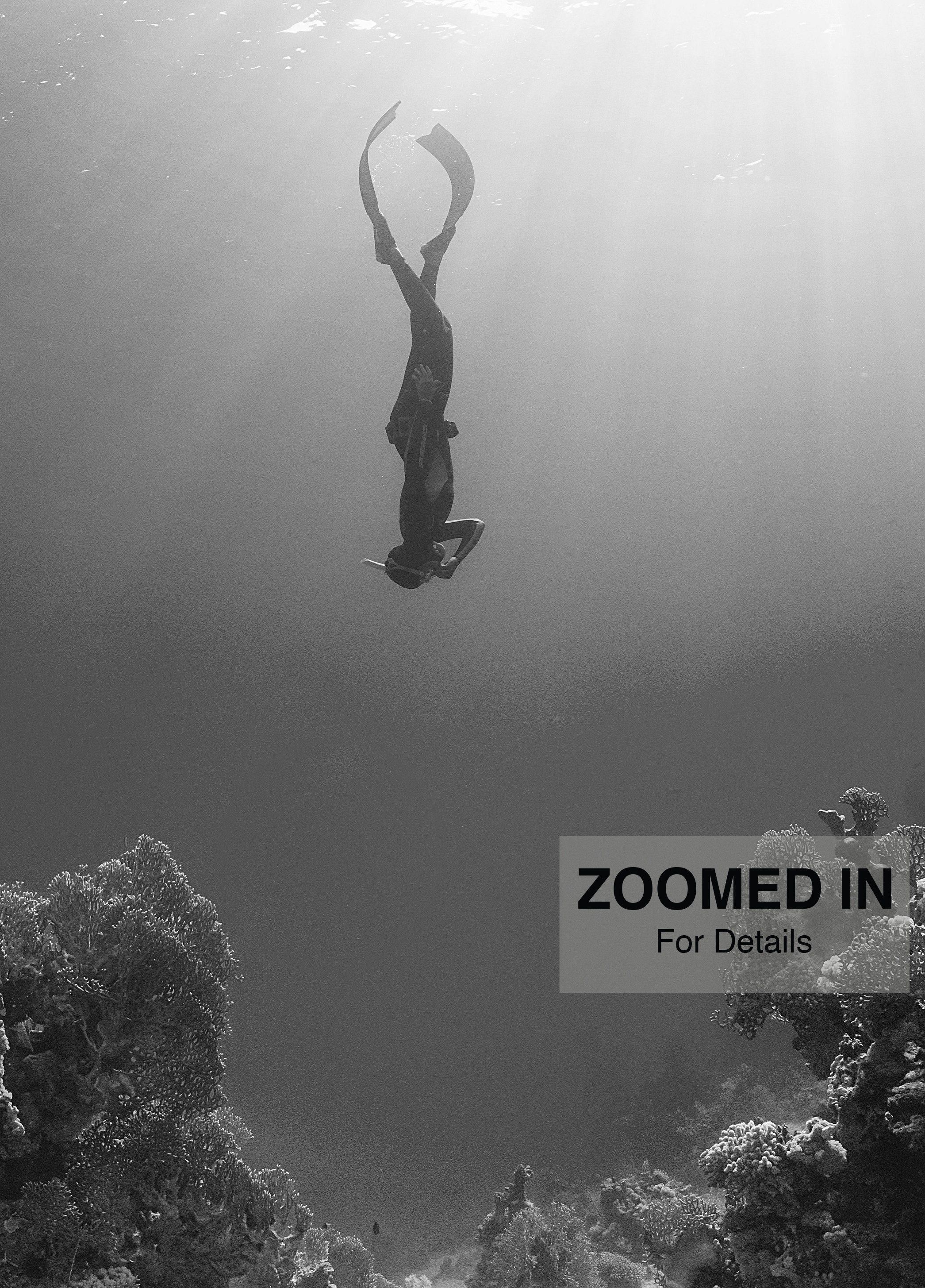 Scuba Diver Underwater Print, Diving Black and White Wall Art ...