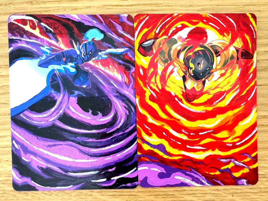 Custom Painted Pokemon TCG Set Armarouge and Ceruledge - Etsy