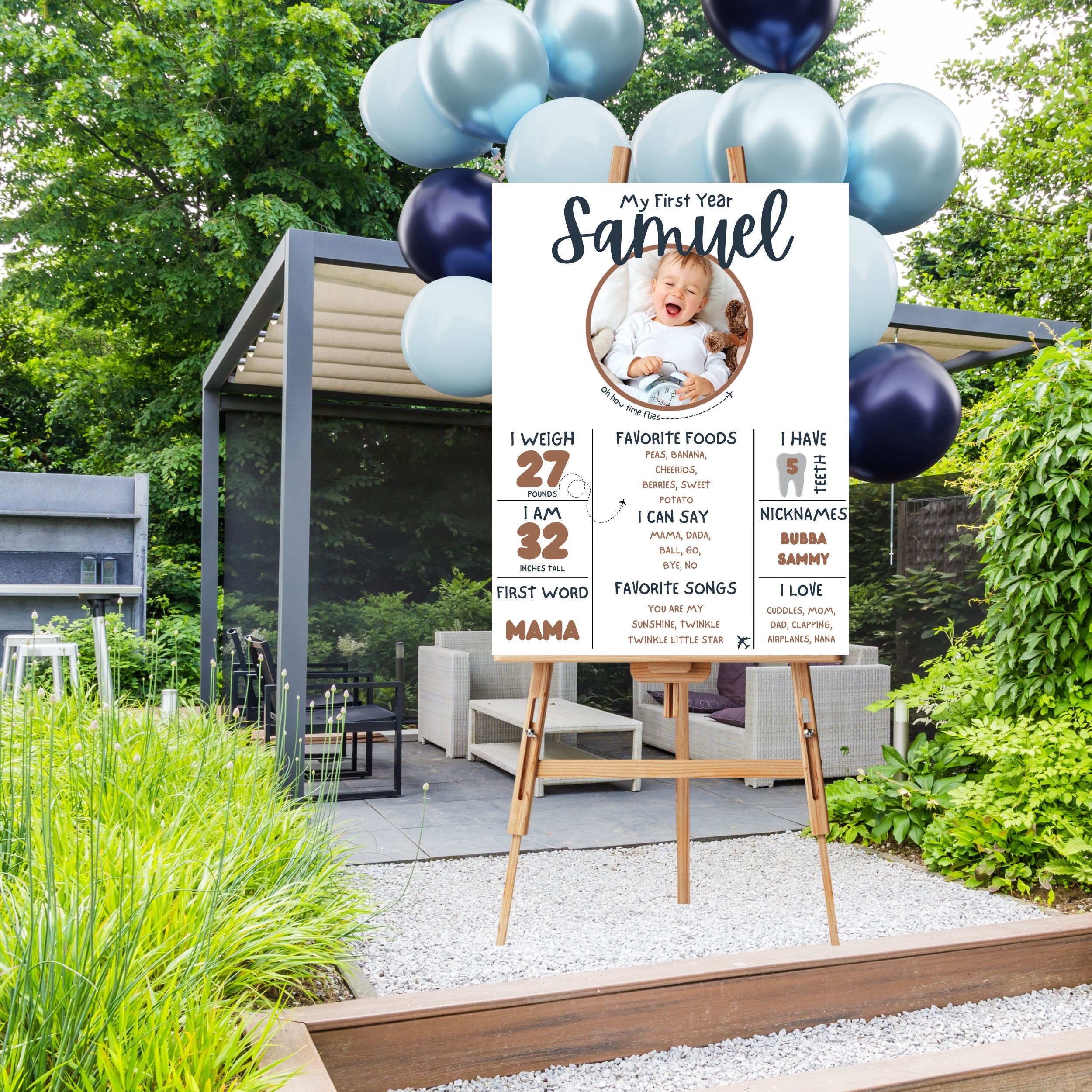 First Birthday Milestone Poster Template, Milestone Template, Digital ...